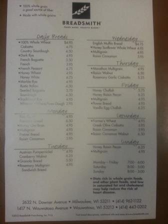 Boswell and Books: As Seen on Downer Avenue--The Breadsmith Specials ...