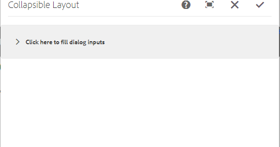 Touch UI Dialog - Collapsible Layout