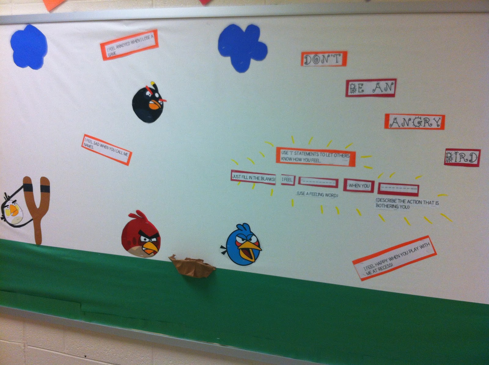 School Counseling Ideas: Don't Be An Angry Bird: Bulletin Board