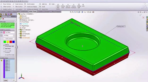 How to create a simple Casting and Mold Tools in SolidWorks ...