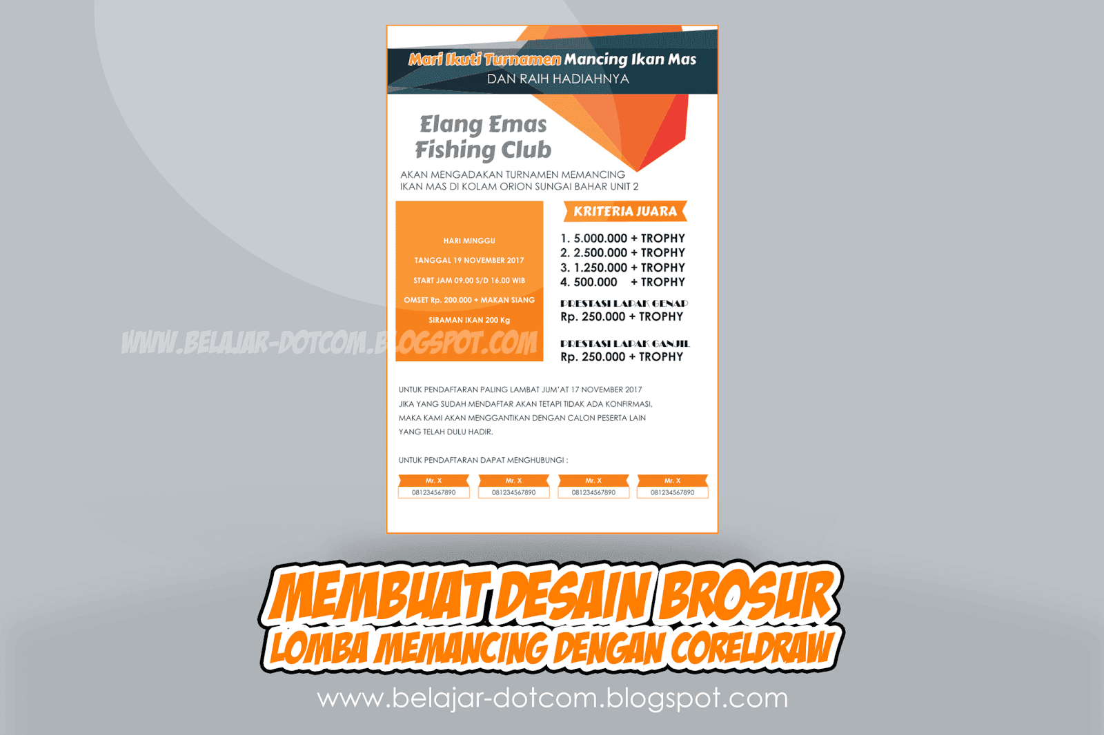 Membuat Desain Brosur Lomba Memancing Dengan CorelDRAW - Kumpulan Tutorial