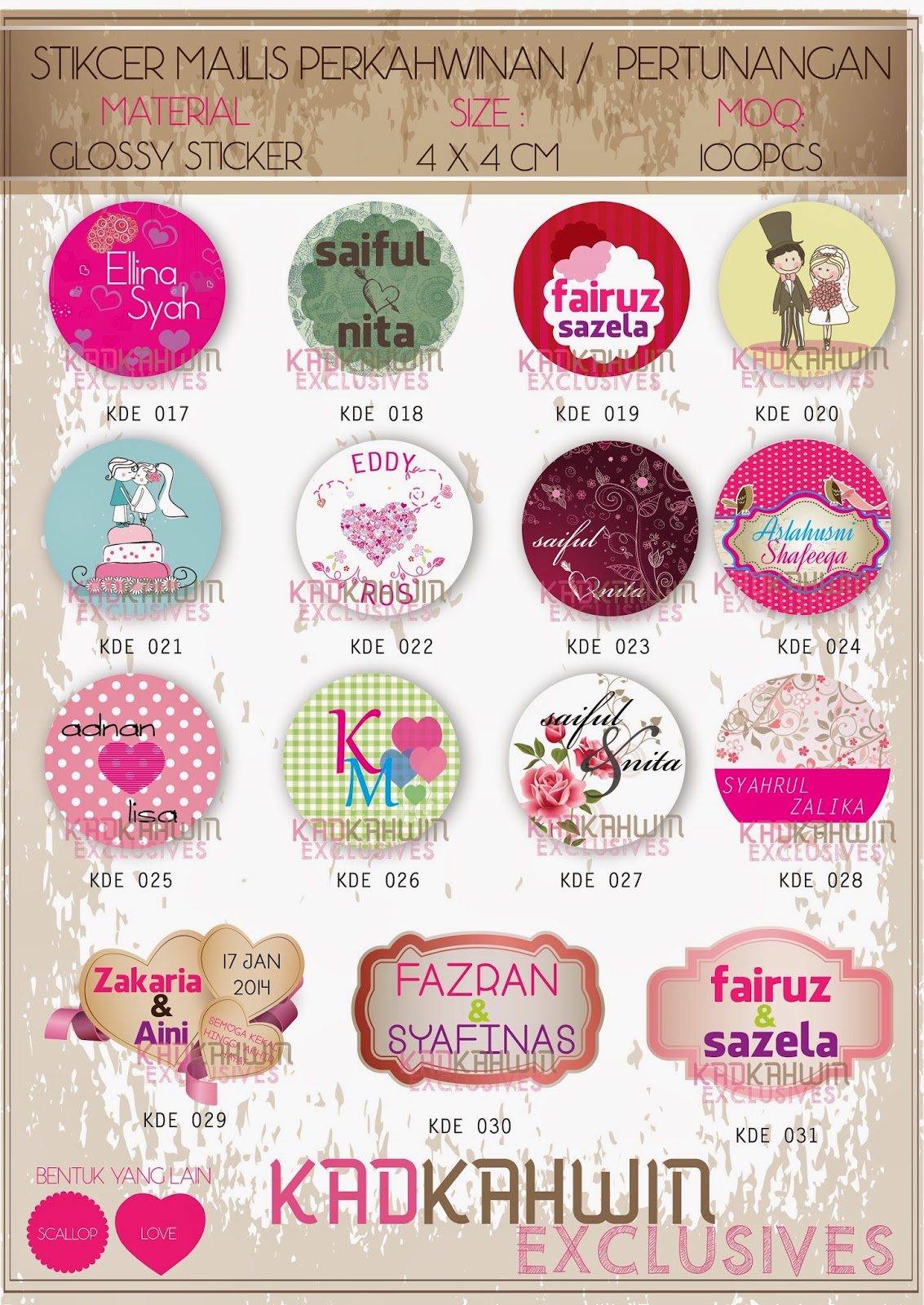 kadkahwinexclusives: Sticker Majlis Pertunangan / Perkahwinan