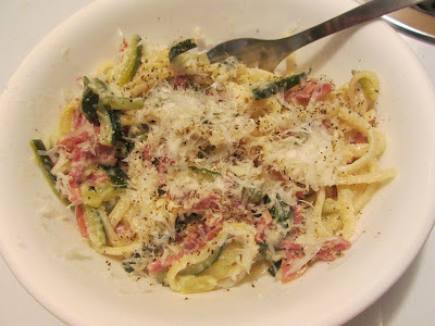 Food is for Savoring!: Zucchini Salami Pasta
