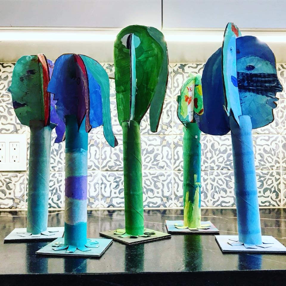 Carriage House Arts and Crafts: Cubist head sculptures