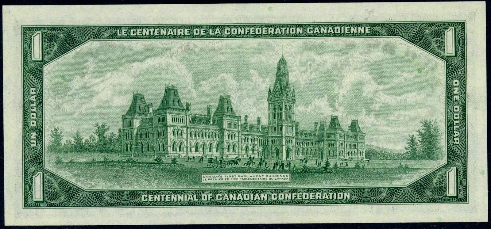 One Dollar Note 1967 Centennial of Canadian Confederation|World ...