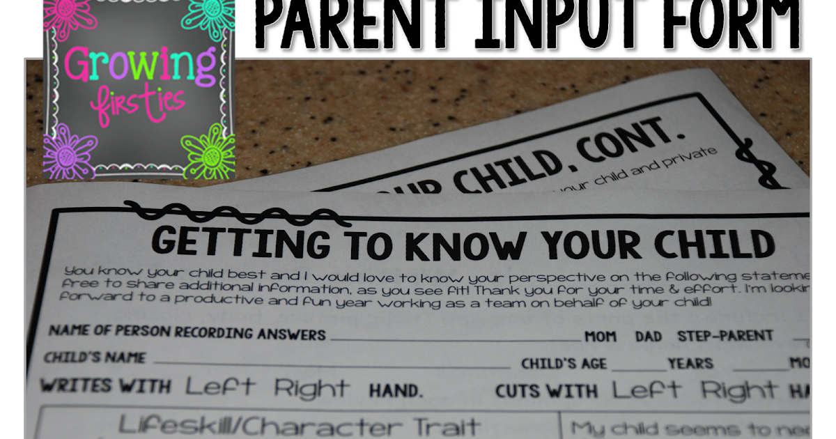 Primary Chalkboard: Parent Input Freebie