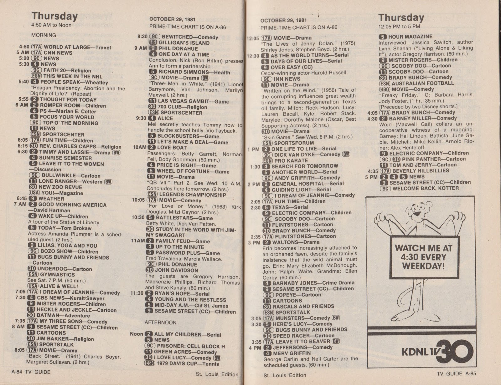 Garage Sale Finds: What was on TV October 24th through 30th, 1981