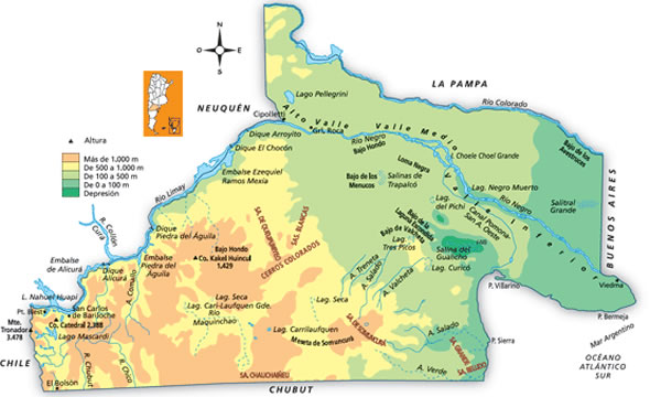 Rio Negro: Mapa: Rios de Rio Negro.