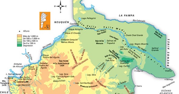 Rio Negro: Mapa: Rios de Rio Negro.