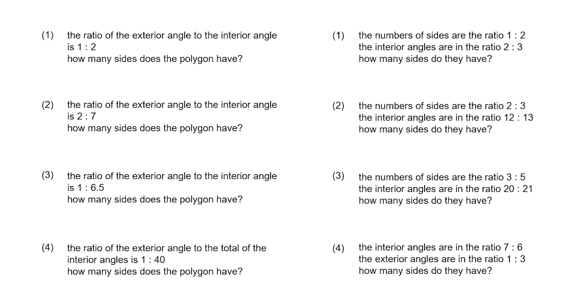 MEDIAN Don Steward mathematics teaching: ratio and polygon angles