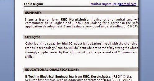jobcentre cv template