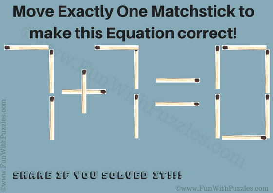 Easy Matchstick Visual Puzzle for Kids with an Answer Easy Matchstick Visual Puzzle for Kids with an Answer