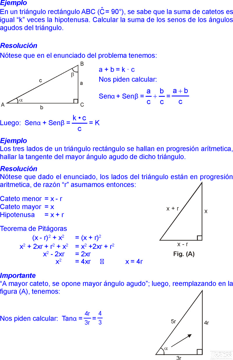 Razones Trigonométricas De Ángulos Agudos Explicaciones Y Ejercicios