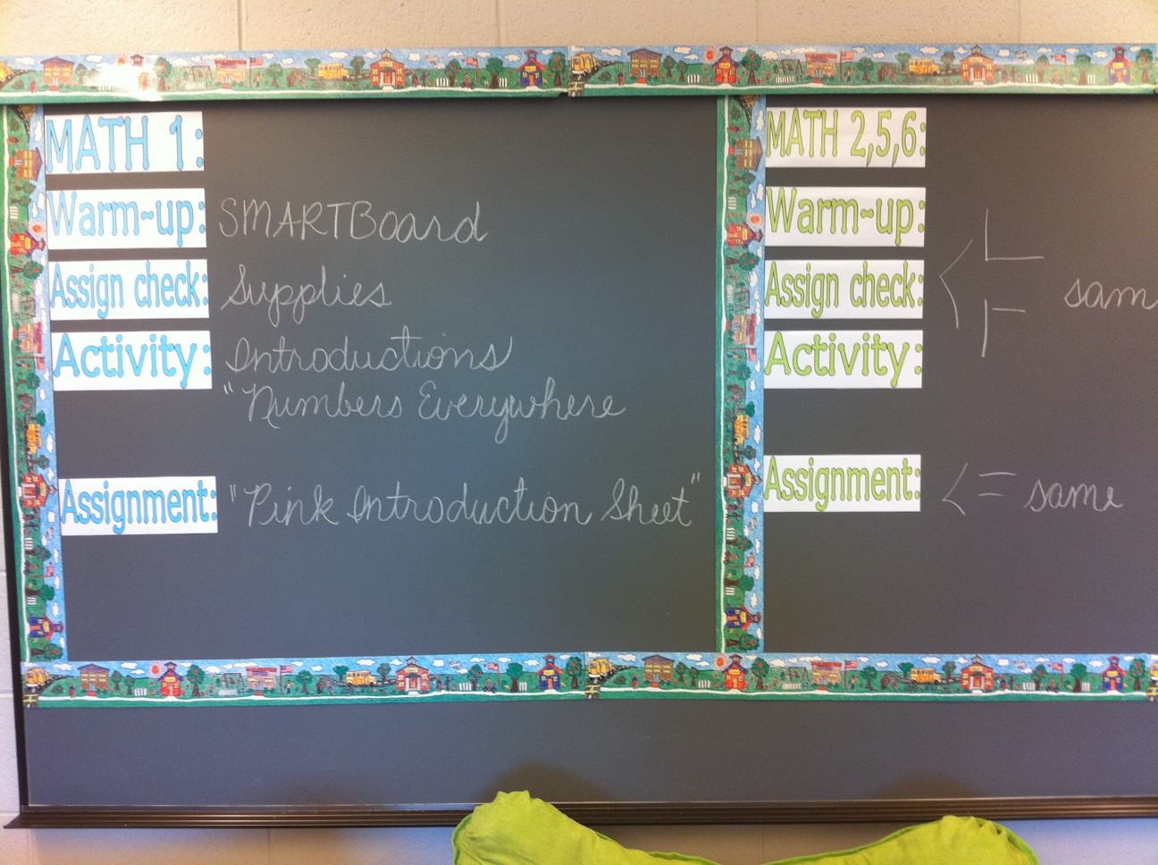 Middle School Math Rules!: Daily agenda/Assignment Board