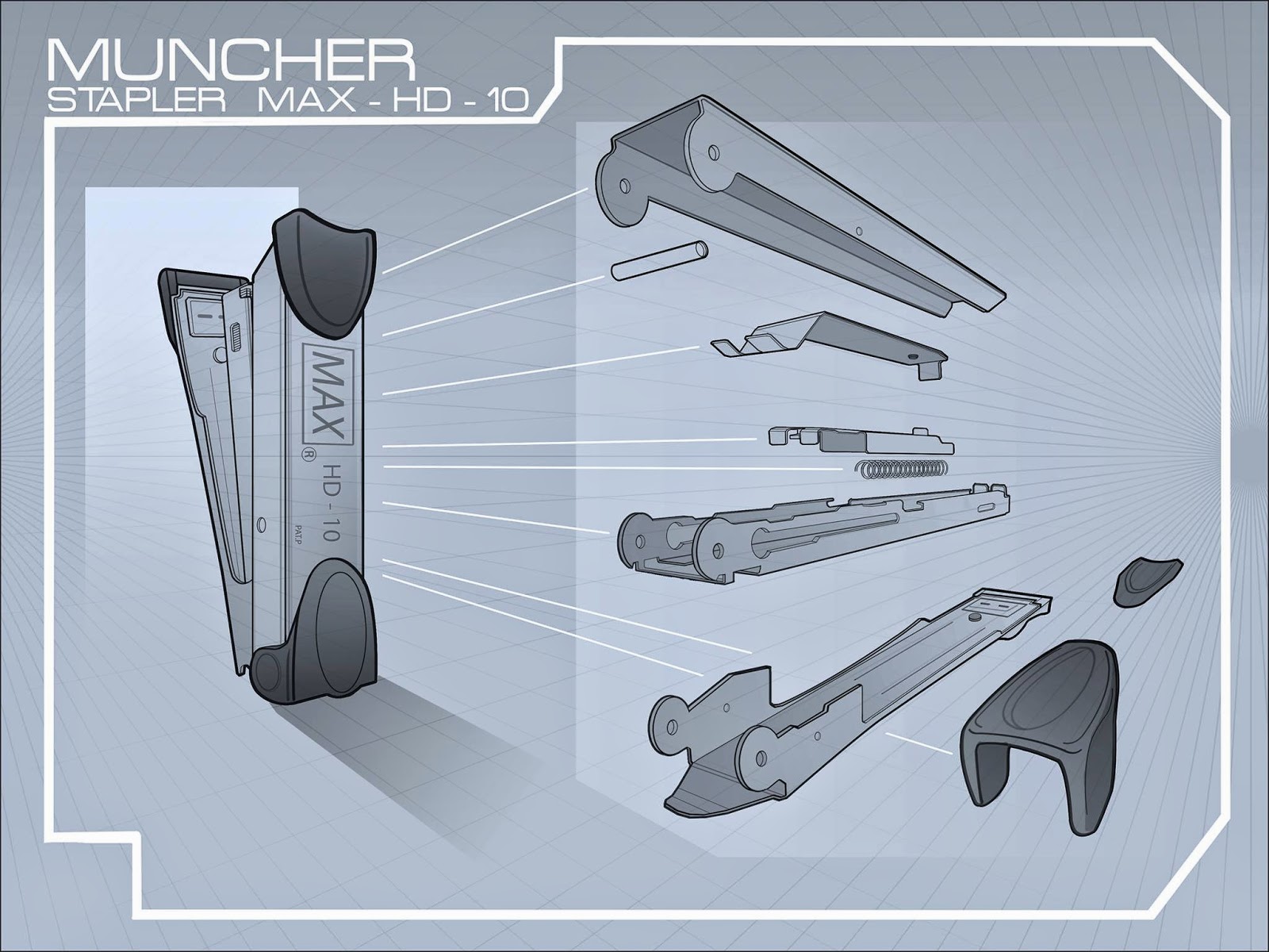 Art of Safdar: Stapler Explosion Diagram