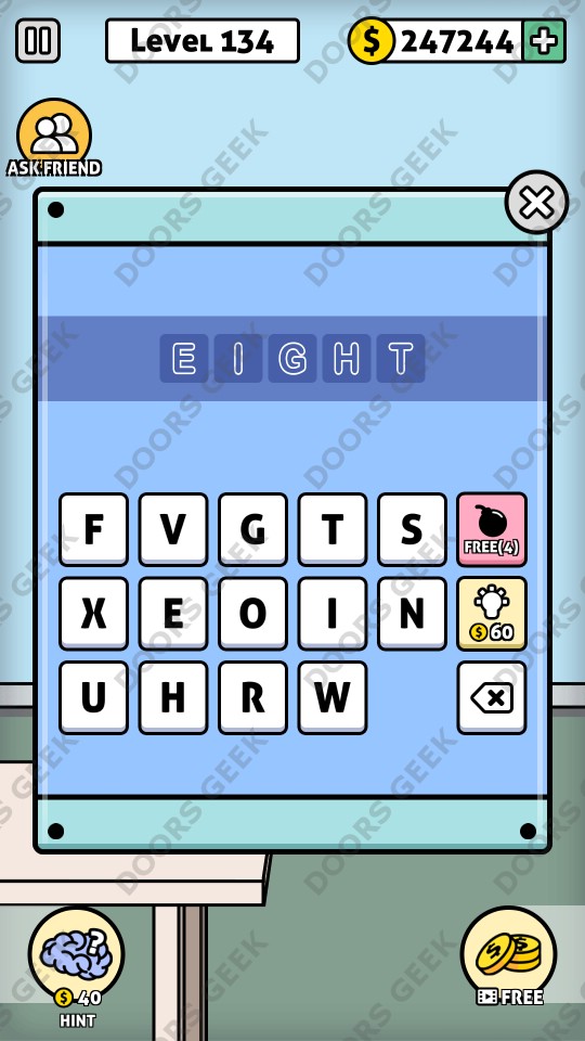 Escape Room: Mystery Word Level 134 Answer ~ Doors Geek