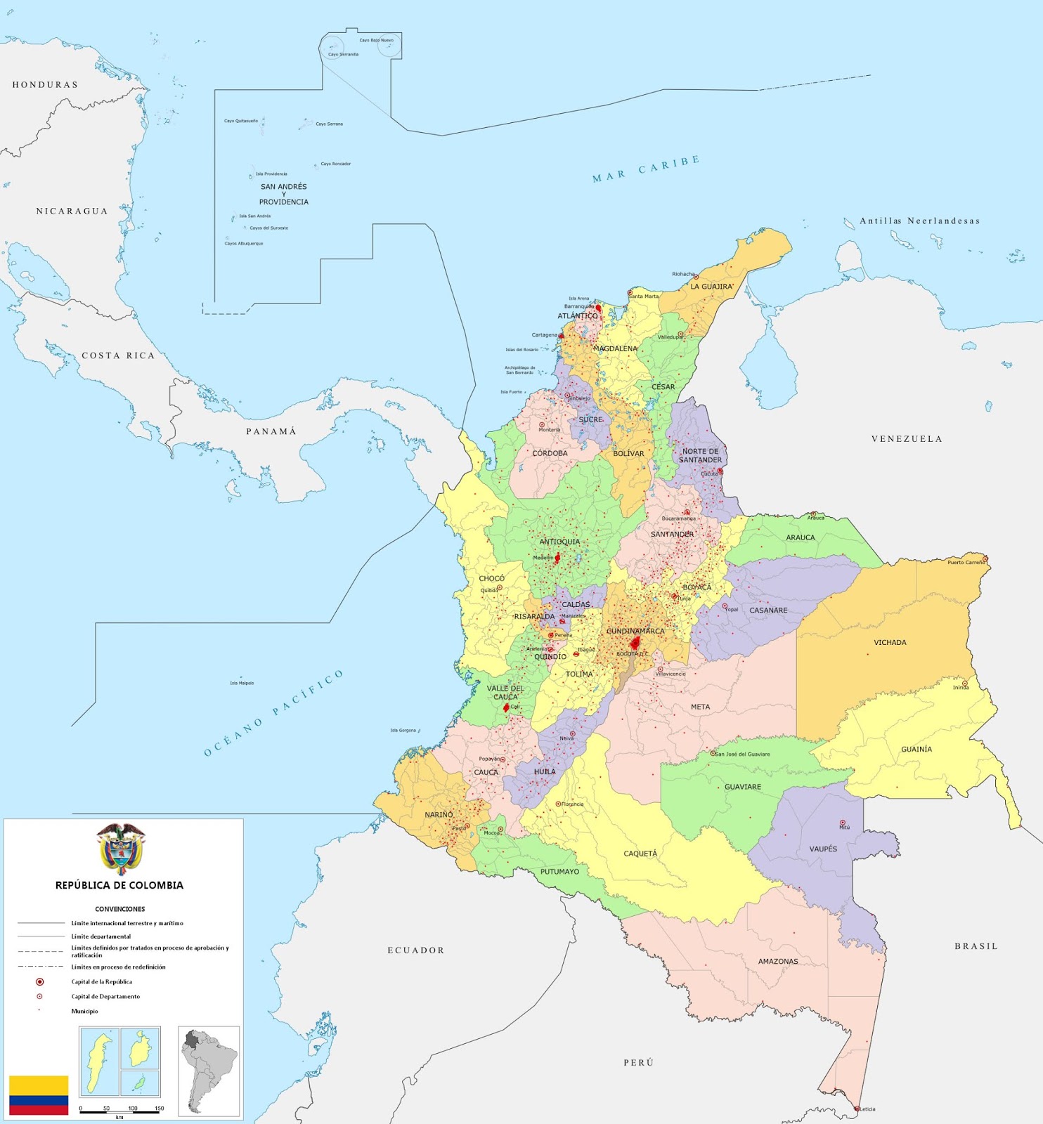 Mapas Geográficos da Colômbia