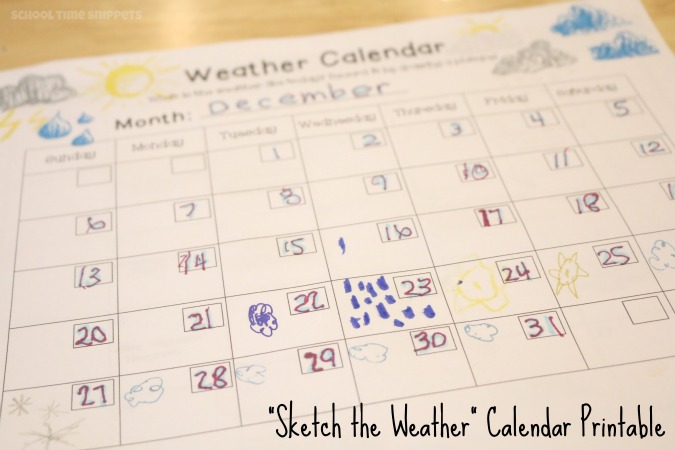 Weather Chart for Kids | School Time Snippets