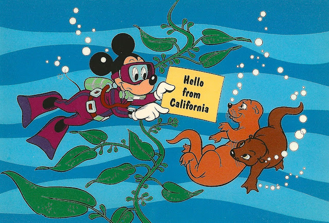 My Favorite Disney Postcards: Mickey Mouse in Scuba Gear in California ...