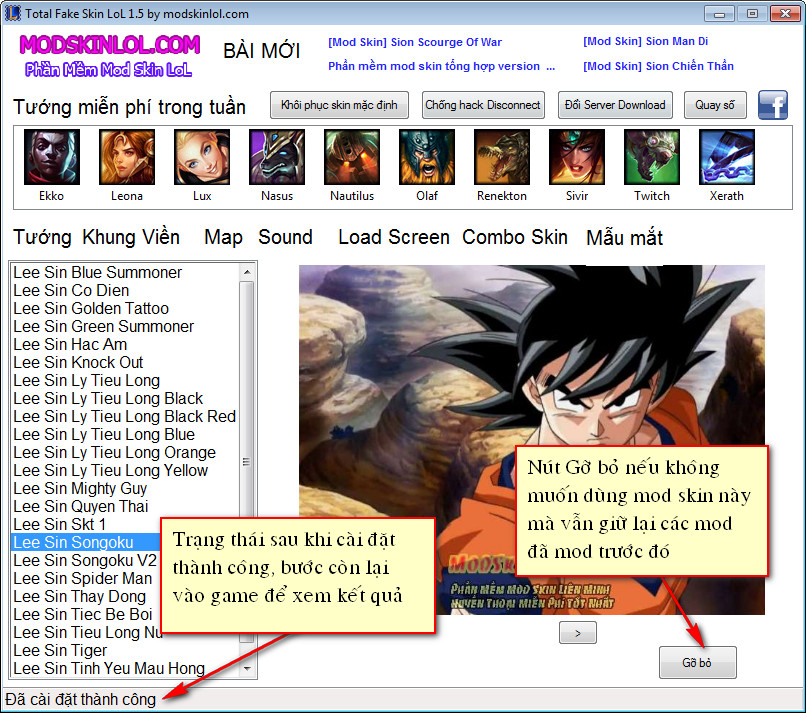 Phần mềm mod skin tổng hợp version 1.9 của modskinlol.com - Download ...