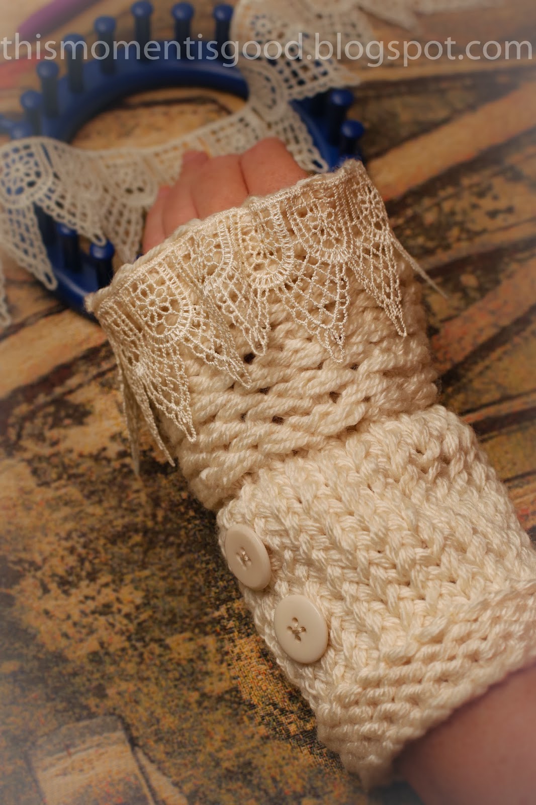 LOOM KNIT WRIST WARMERS | Loom Knitting by This Moment is Good!