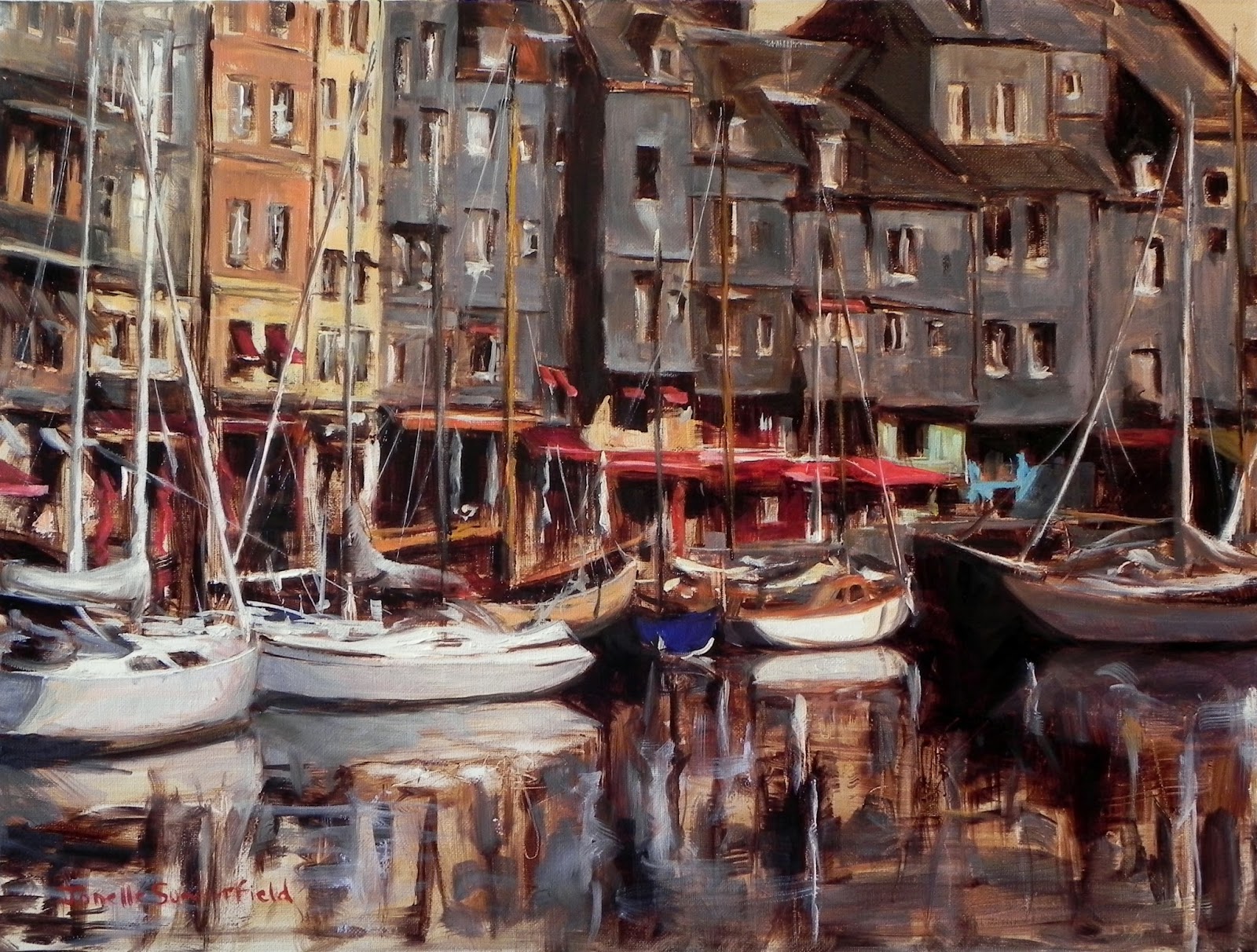 Jonelle Summerfield Oil Paintings: Honfleur Boats II