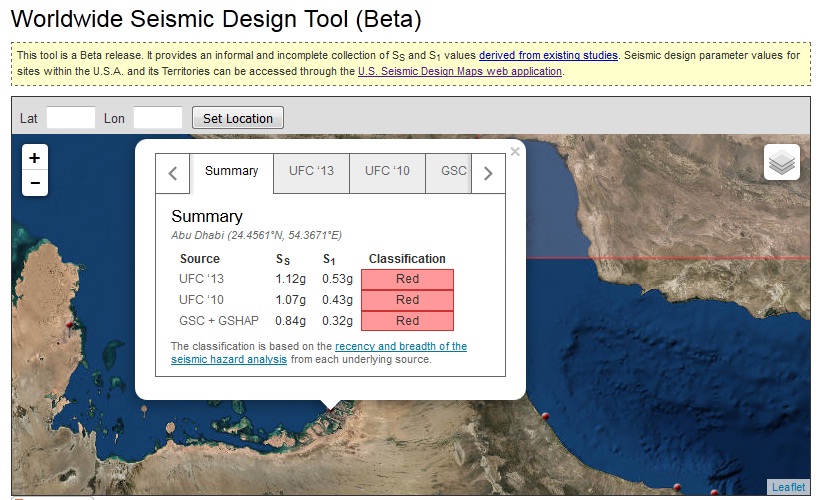 Precast Structures : Seismic design parameter SS and S1 values