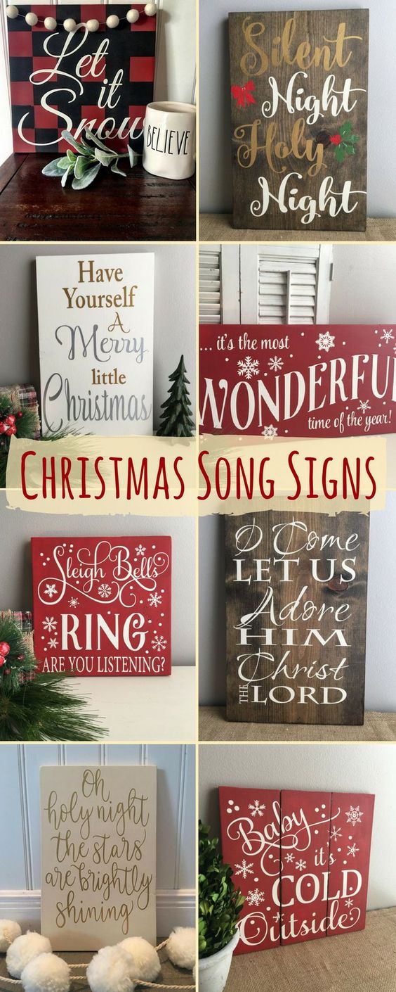 Christmas Song Signs Home Decor - Home Decor