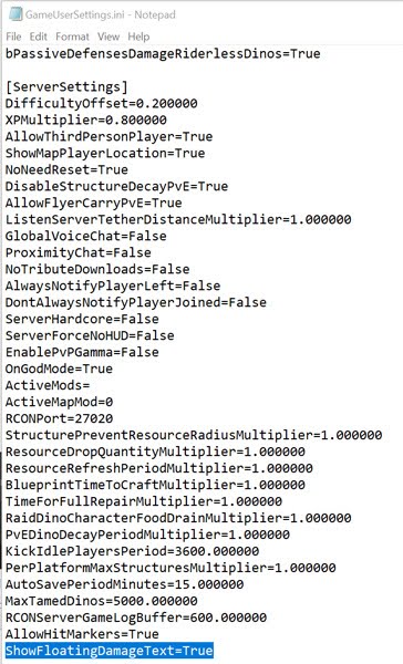 PixARK: How to show damage numbers