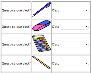 EL RINCÓN DE 6º C: LES OBJETS DE LA CLASSE