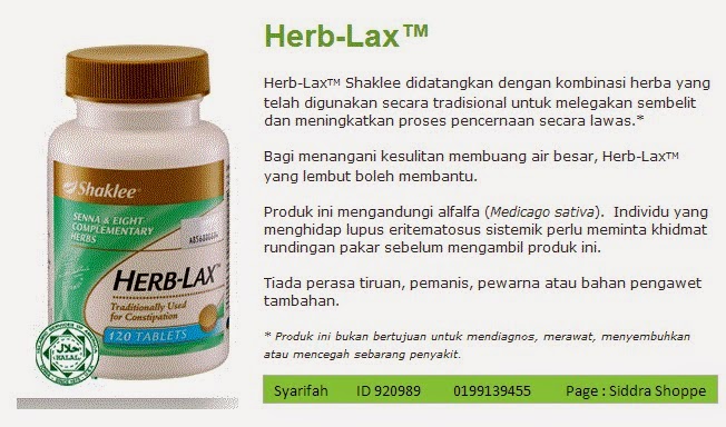 Sihat,Cantik,Menawan Dengan Shaklee: Herb-Lax: Julap Semulajadi