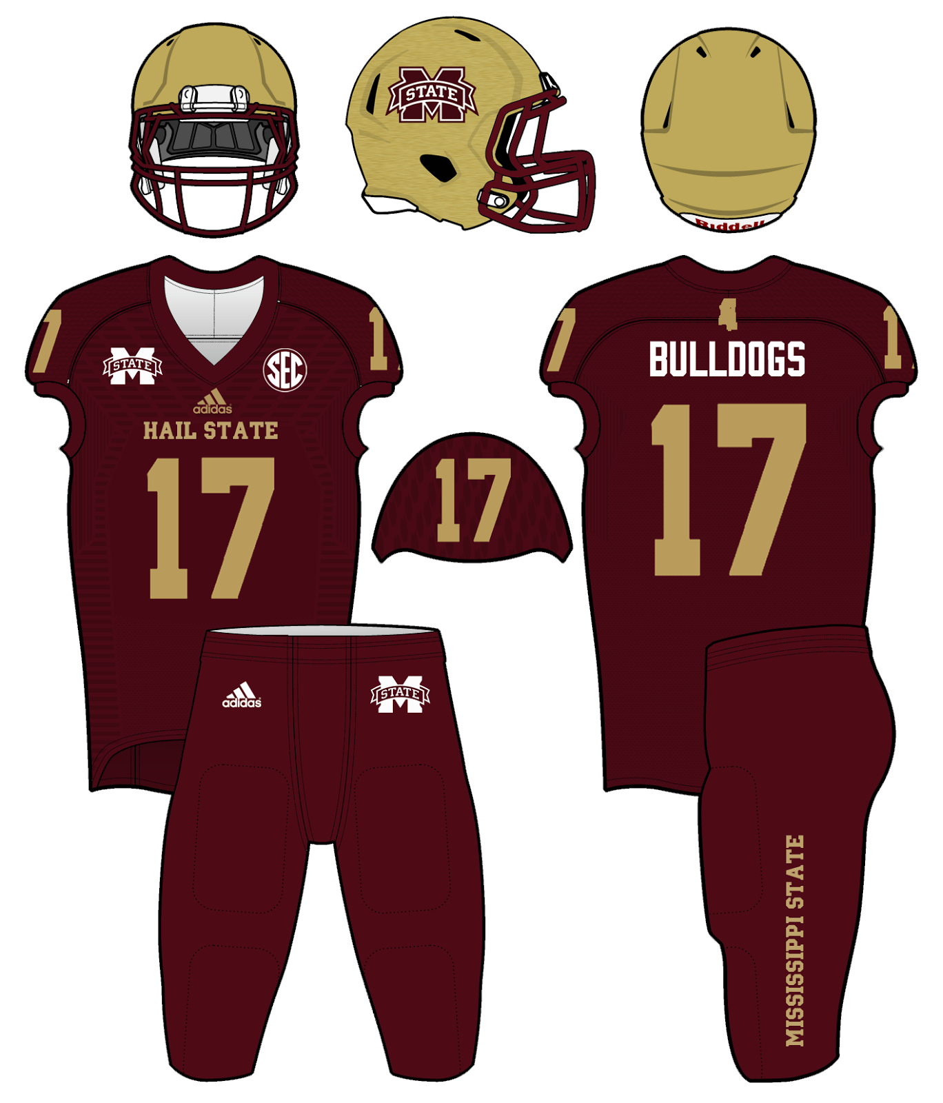 Mississippi St. Football Uniform Tracker: MSU Football Uniform History ...