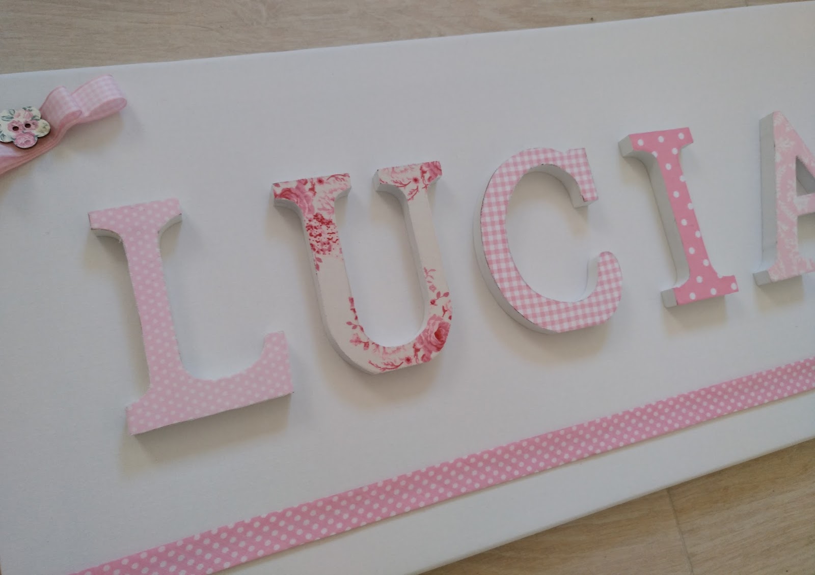 Creaciones Elyser: Nombres con letras de madera y tela para habitación ...