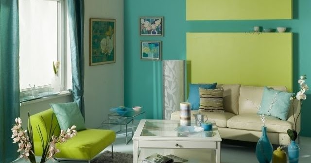 Salas color turquesa y verde - Colores en Casa