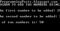 C Sharp Sense: C# PROGRAM TO ADD TWO INTEGERS USING FUNCTION