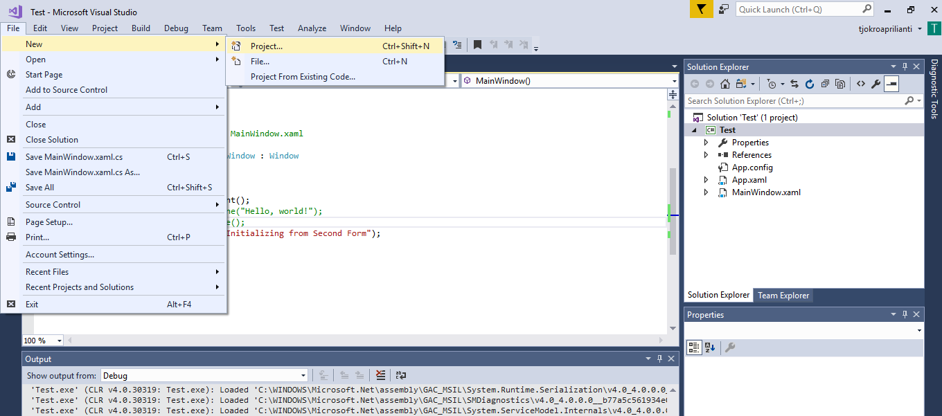 Menampilkan Hello world C# dengan Visual Studio