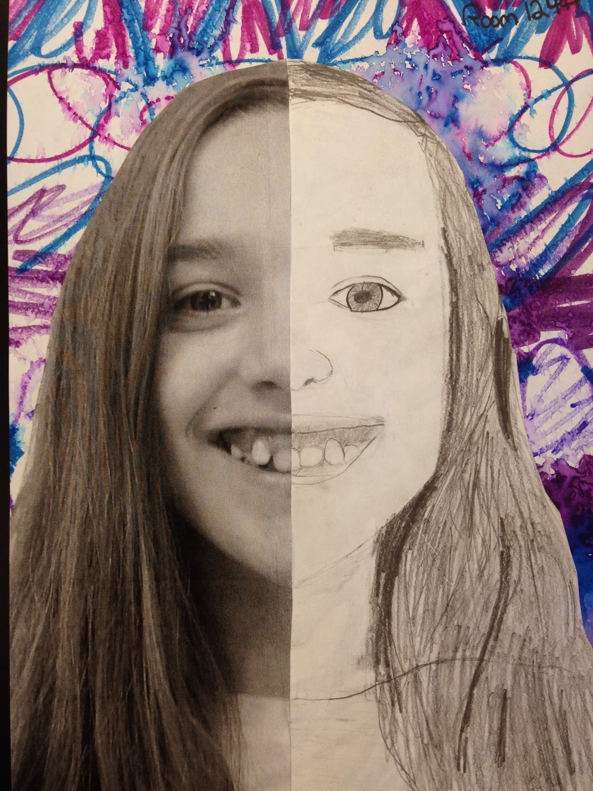 Mrs. Nicholas's Art Blog: 5th Grade Split Self-Portraits