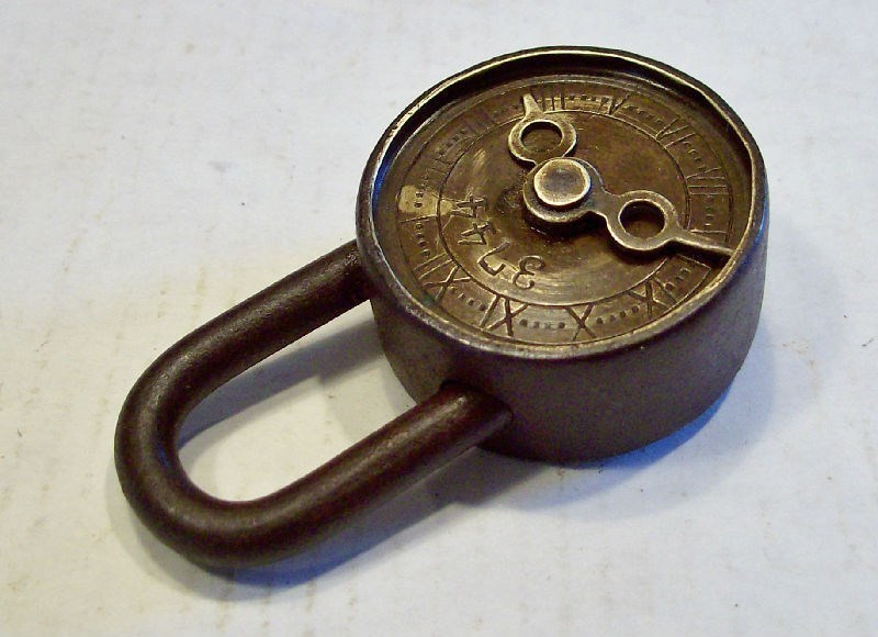 RestraintsBlog: 1890s-1900s Combination Padlock "Clock Hands"