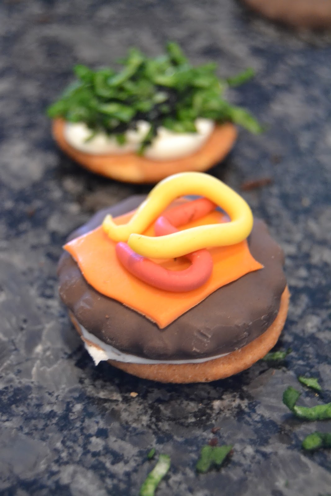 Fun Mini Cheeseburger Cookies fun for April Fools! - Lou Lou Girls