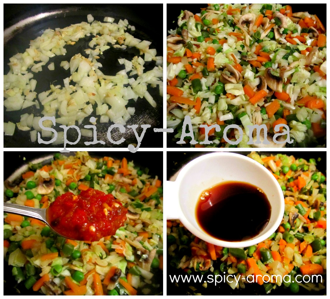 Vegetable Fried Rice - Recipe with step by step pictures | Spicy-Aroma
