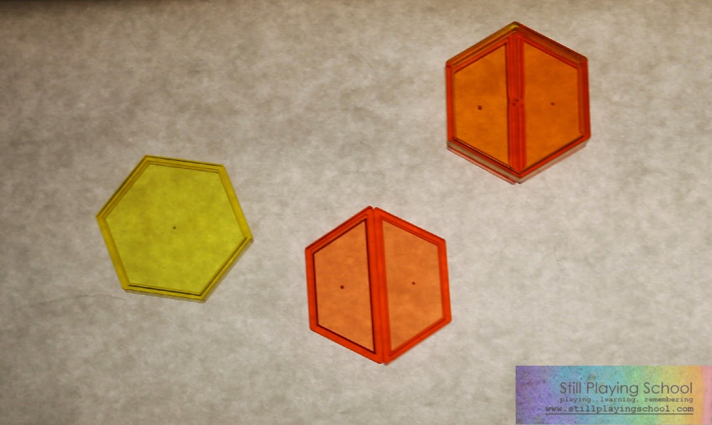 Fractions with Pattern Blocks on the Light Table | Still Playing School