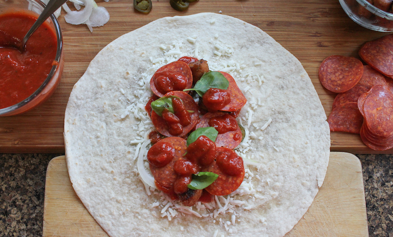 Food Lust People Love: Grilled Pepperoni and Sausage Pizza Wraps