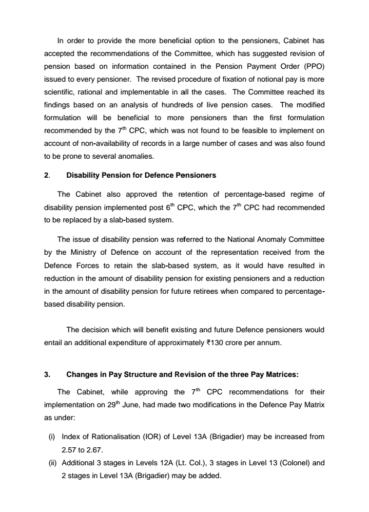 Finance Ministry Press Note : Modifications in the 7 th CPC ...