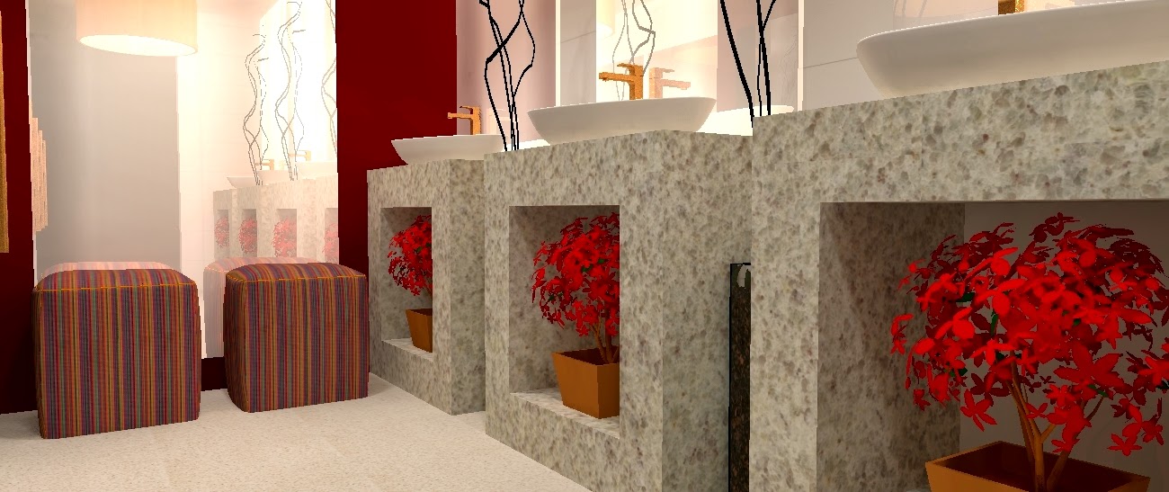 A R Interiores: Banheiro Boate