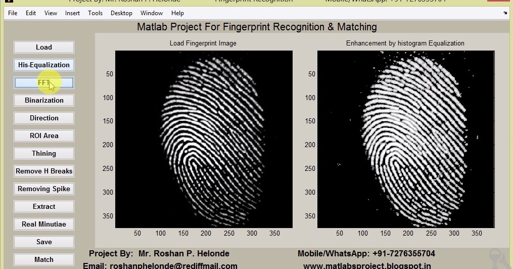 Finger Print Recognition And Matching Using Image Processing Matlab Project With Source Code
