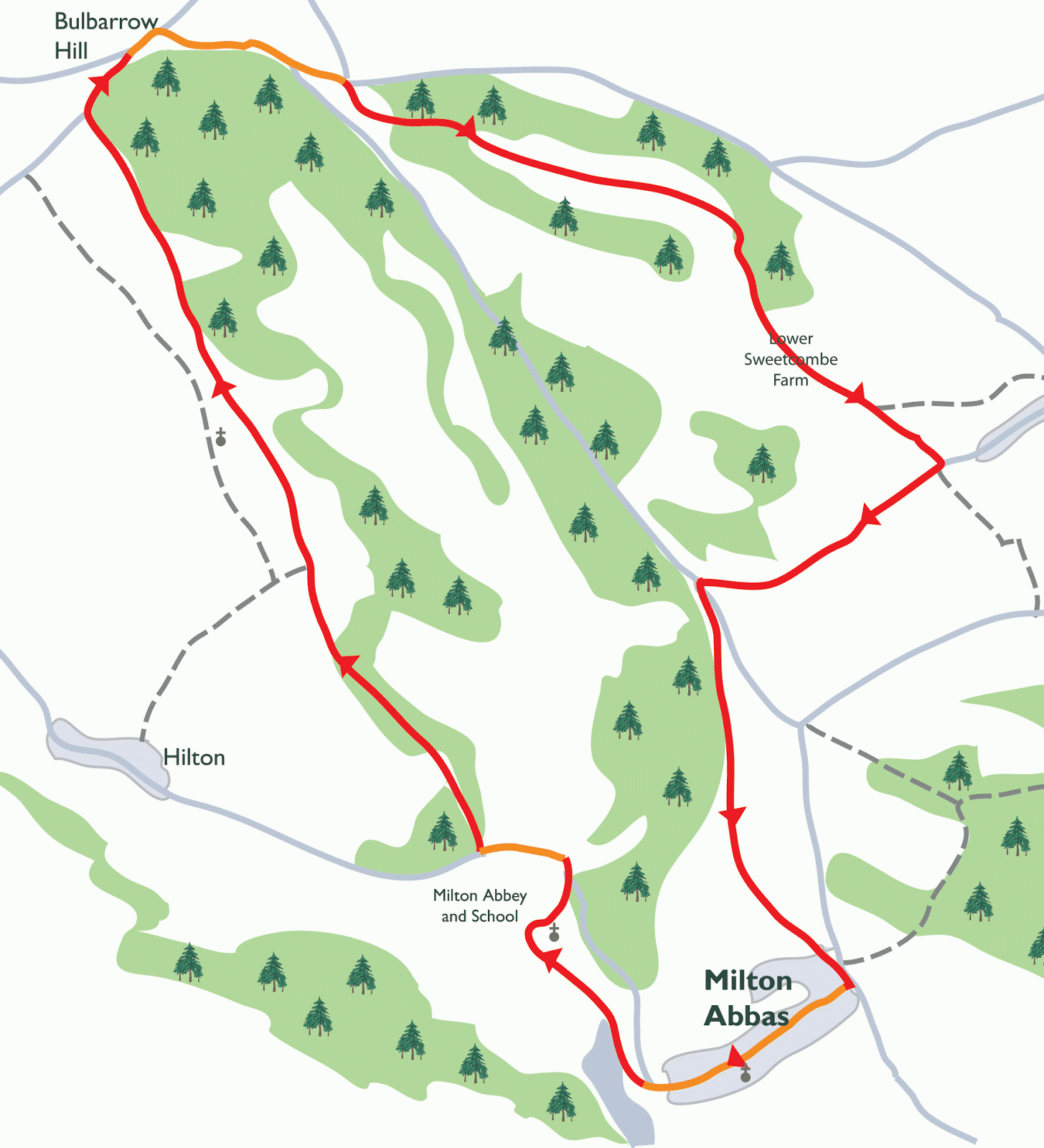 DORSET DORSET: Dorset Walks-Milton Abbas to Bulbarrow