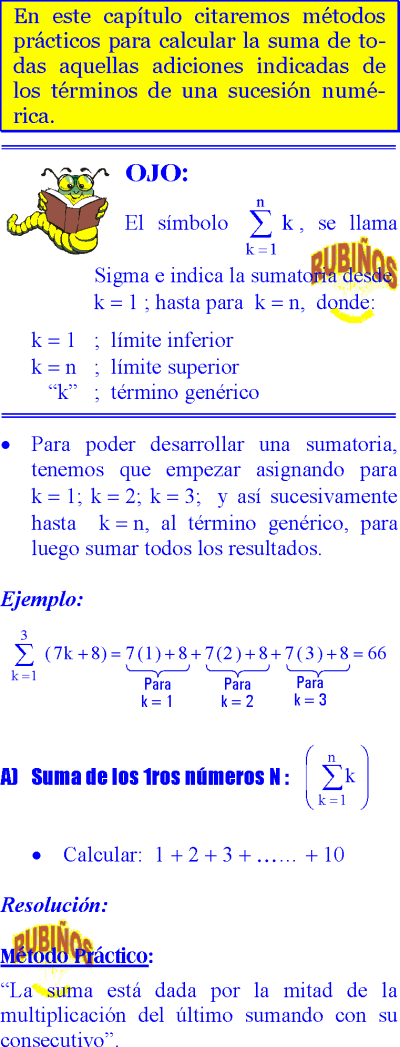 SUMATORIAS EJERCICIOS RESUELTOS