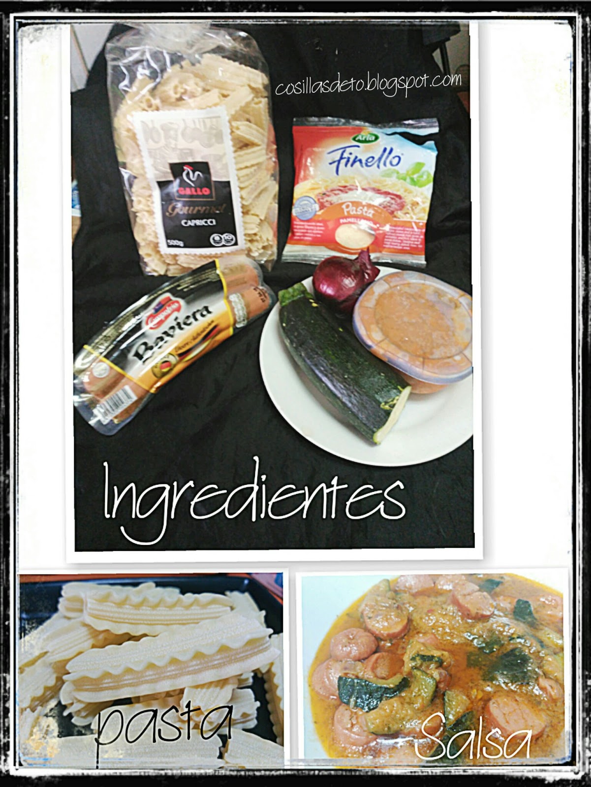 cosillas de Toñi: capricci pasta con calabacín y salchichas Frankfurt ...