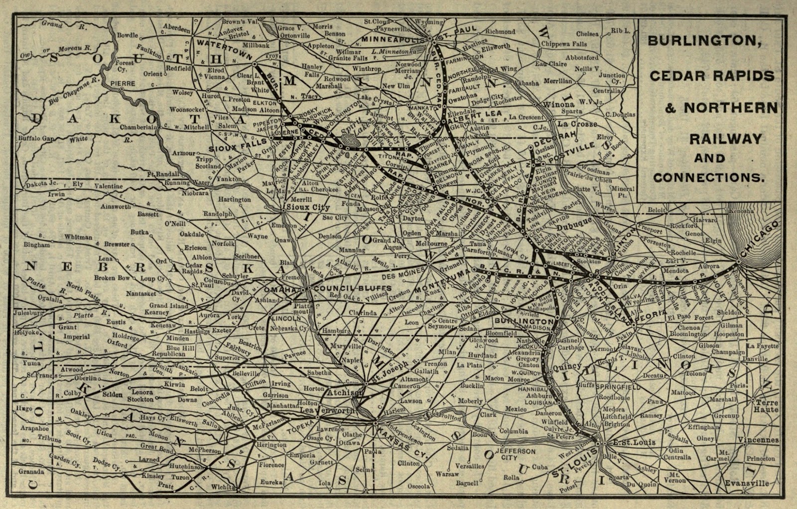 1898 Revenues: Burlington, Cedar Rapids & Northern Railway
