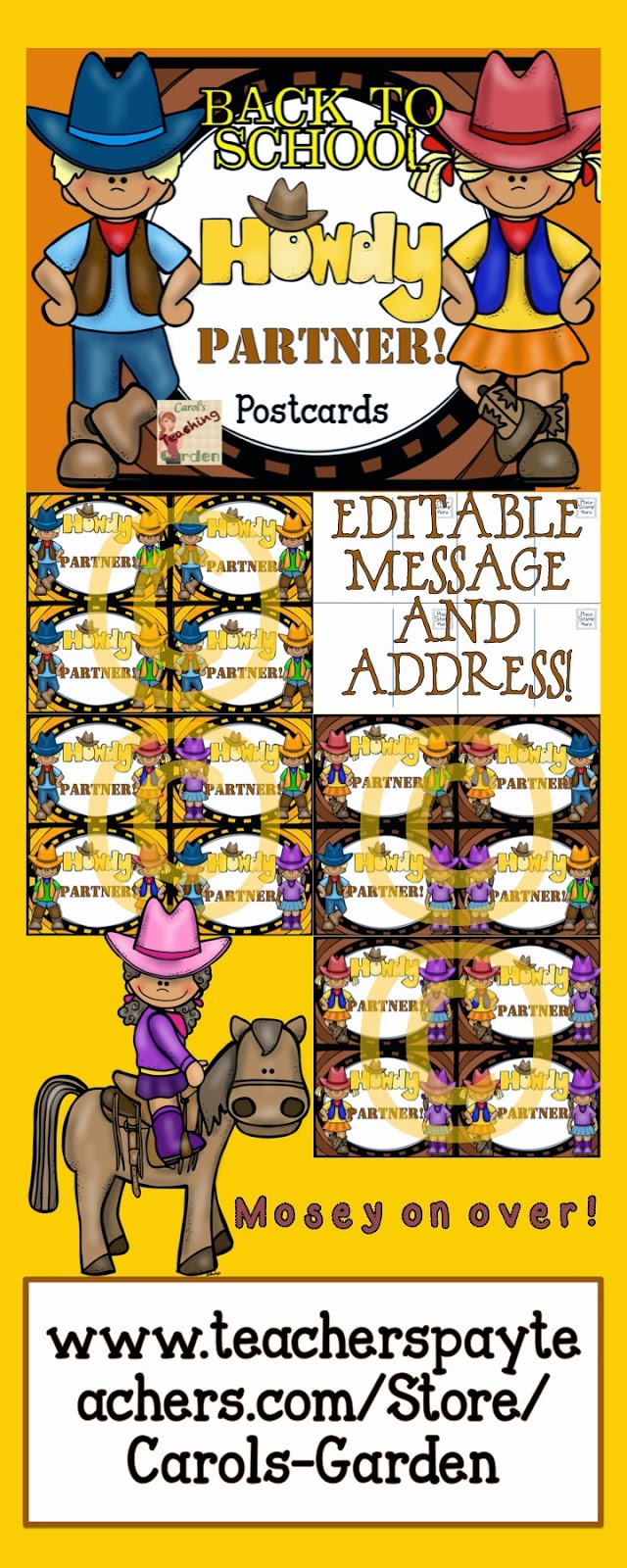 Carol's Teaching Garden: Back to School Welcome Postcards